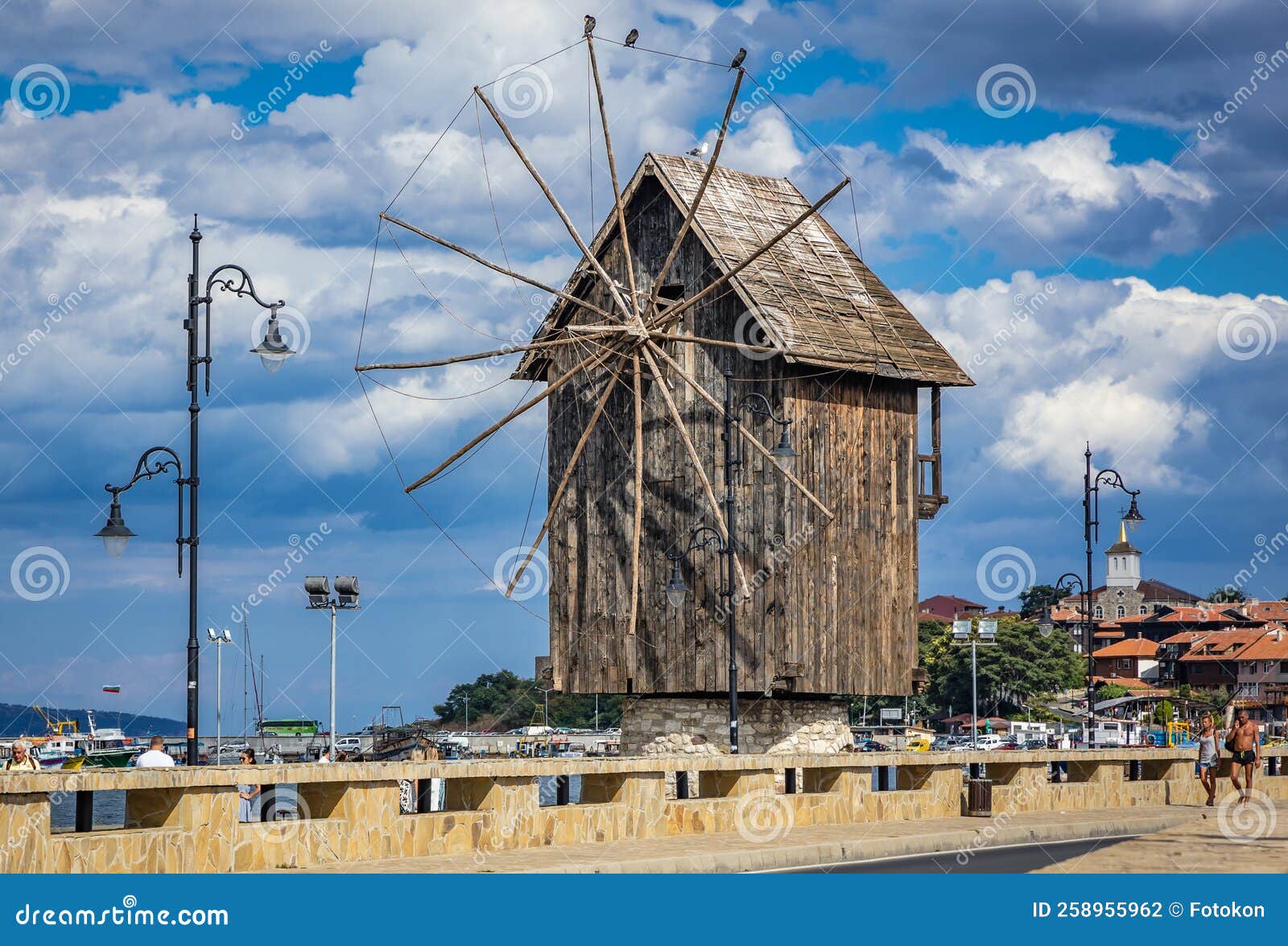 Windmill in Nesebar Coastal Town in Bulgaria Editorial Photography ... Windmill in Nesebar Coastal Town in Bulgaria Editorial Photography ...