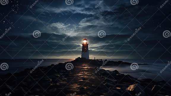 Ness lighthouse dark stock illustration. Illustration of dark - 328664984