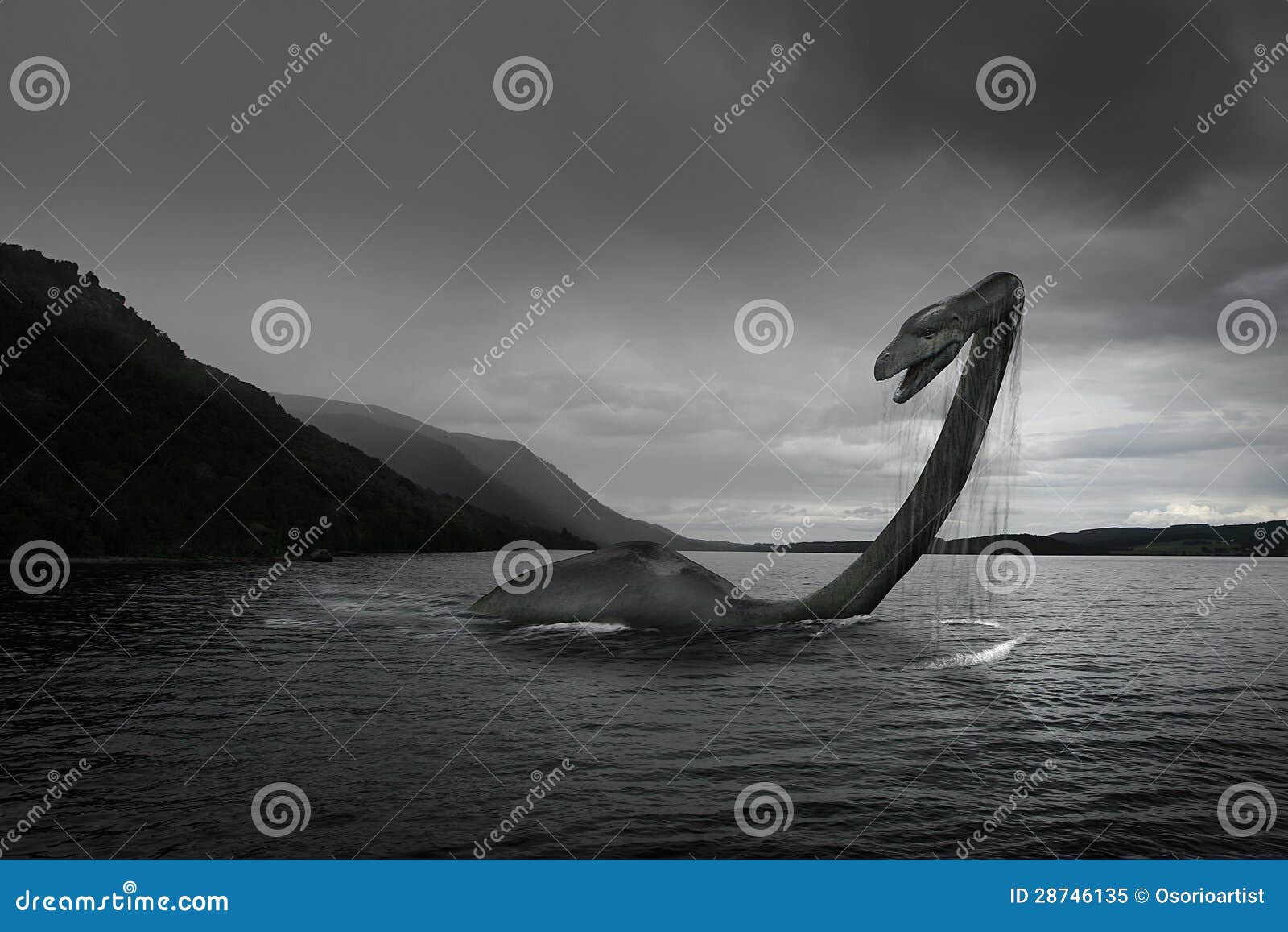 Nessie stock image. Image of monster, lake, water, landscape - 28746135