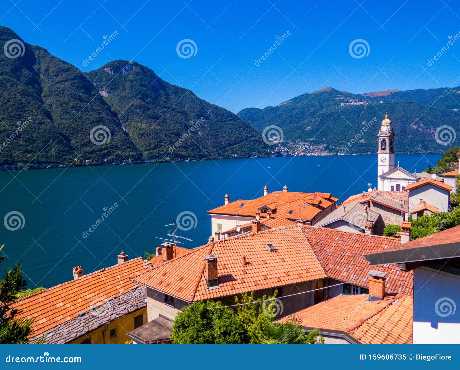 Nesso, Lake of Como, Italy stock image. Image of campanile - 159606735