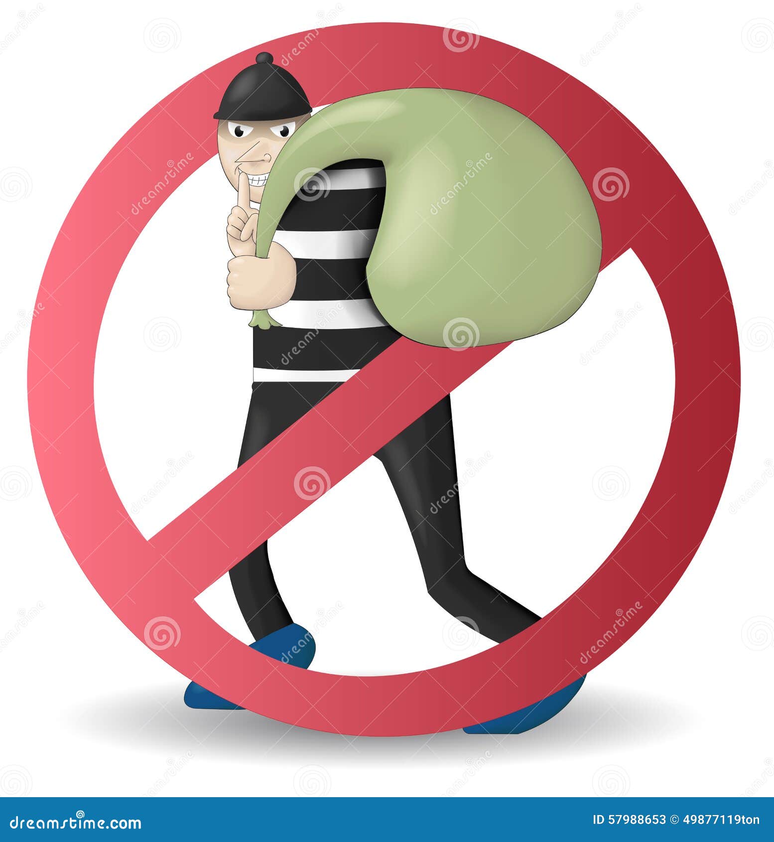 Nessun E Vettore Del Ladro Di Arresto Illustrazione Vettoriale ...