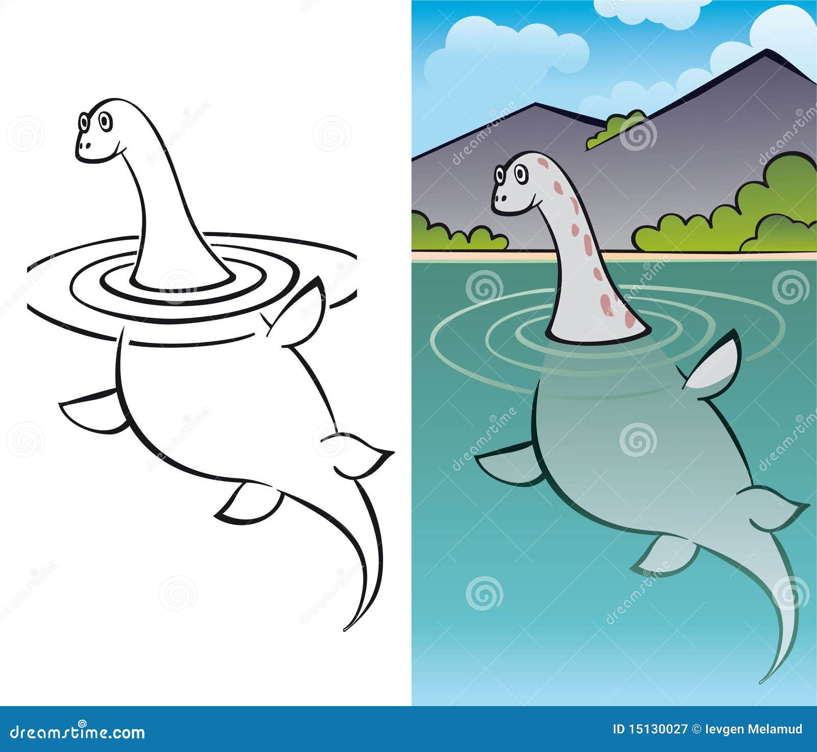 Nessy, Monstruo De Loch Ness Ilustración del Vector - Ilustración de ...