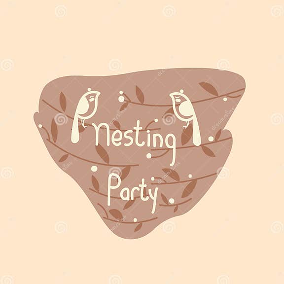 Nesting Party Invitation, Christening Bird S Nest Made of a Pair ...