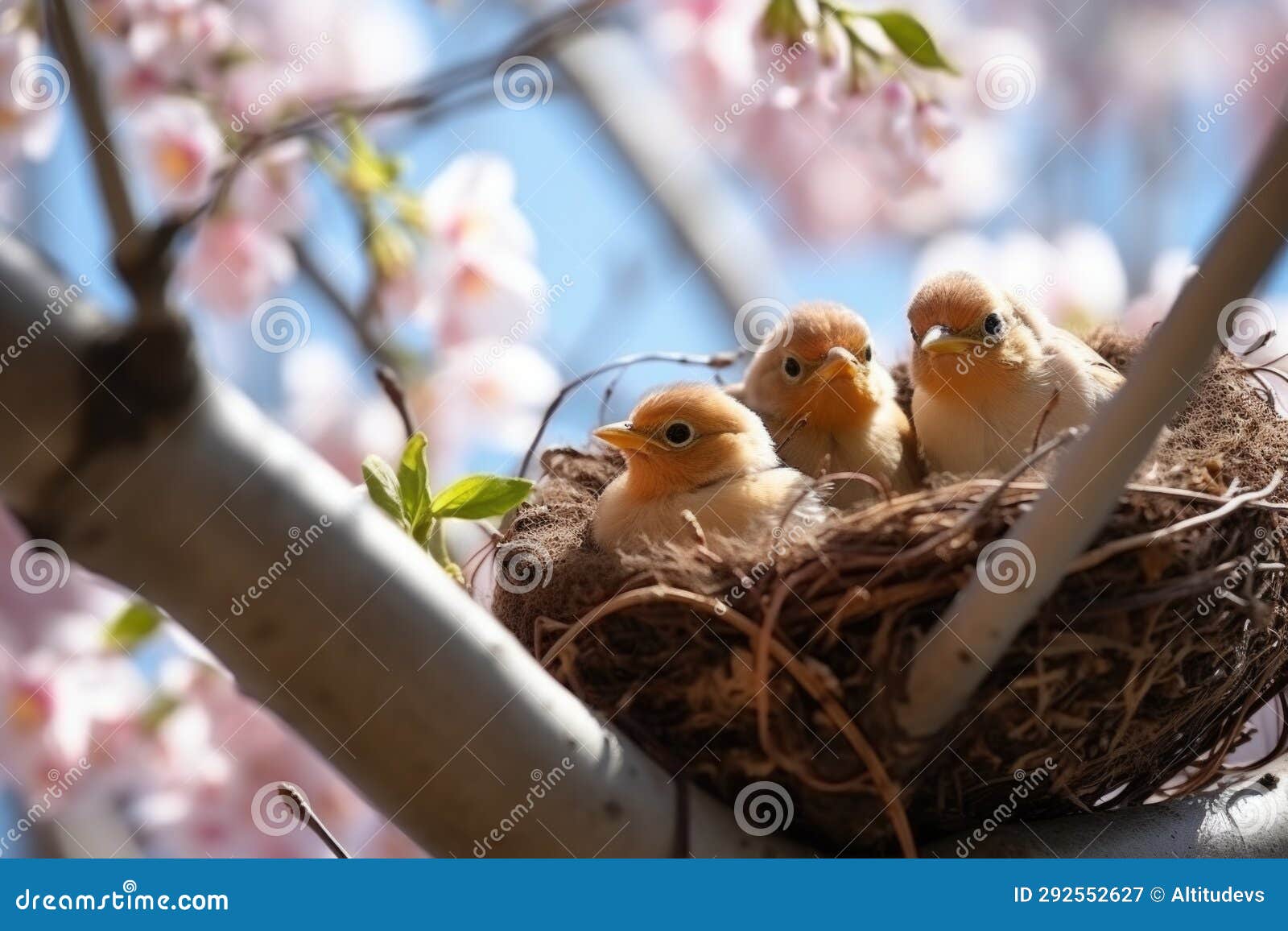 A Nest with Birds Resting in Spring Stock Image - Image of animal ...