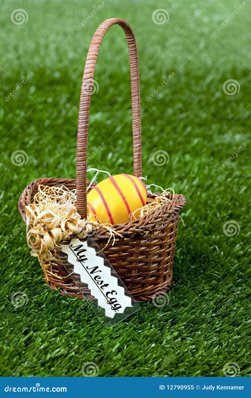 Nest egg basket in grass stock image. Image of holiday - 12790955
