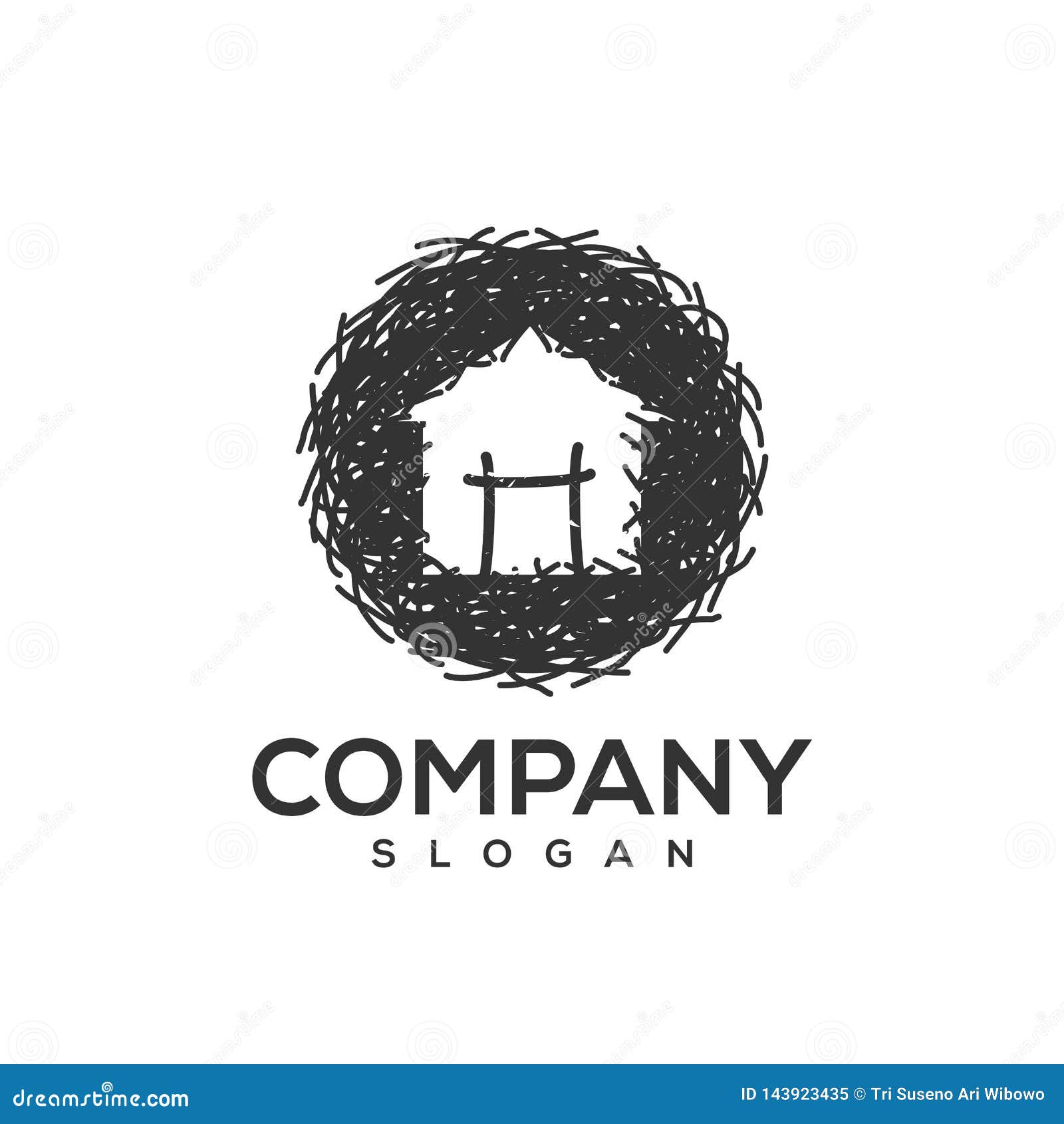 Nest Logo Vector Stock Modern Simple Vector. Bird Nest Logo Design ...