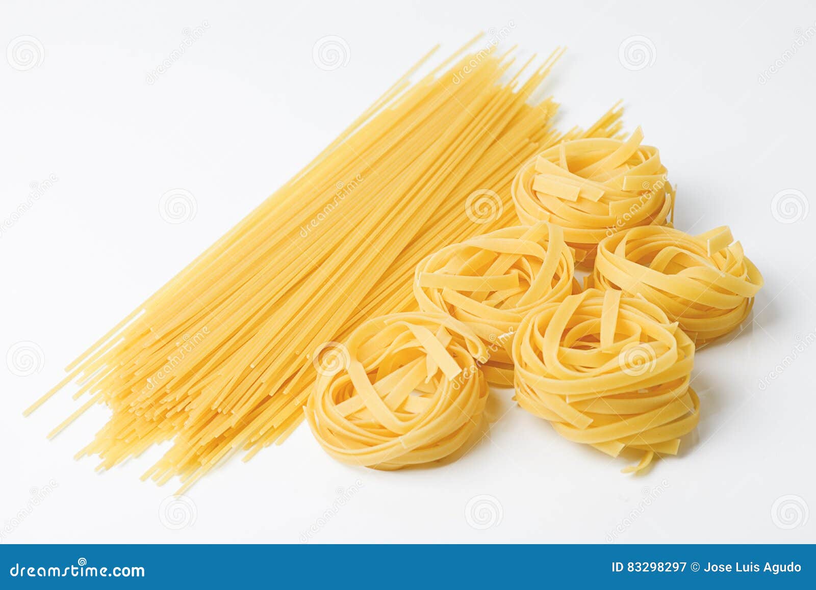 Nest-shaped and Straight Dried Pasta. Stock Image - Image of dried ...