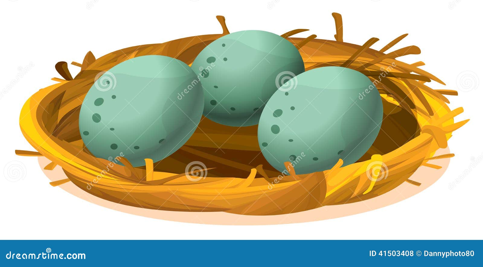 A nest with three eggs stock vector. Illustration of round - 41503408