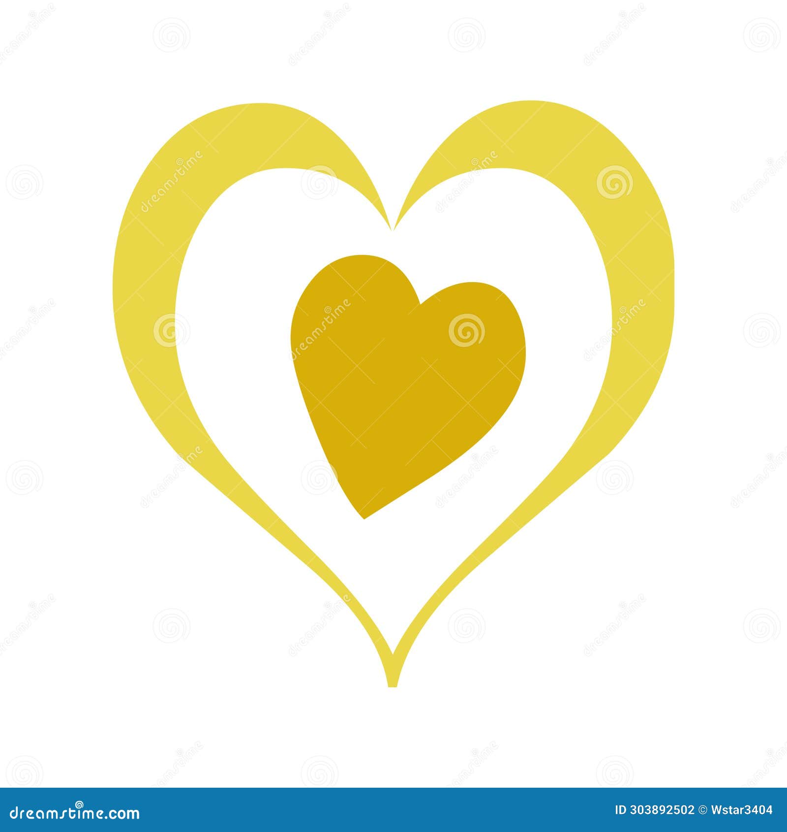 Nested Golden Hearts Icon stock vector. Illustration of logo - 303892502