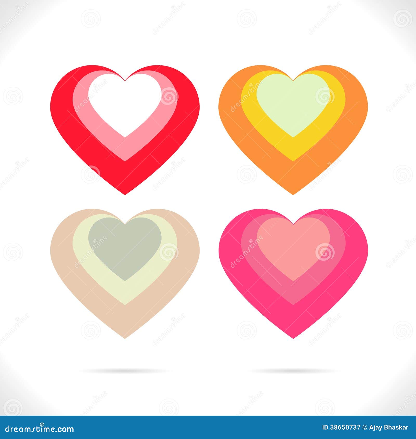 Nested hearts stock illustration. Illustration of romantic - 38650737
