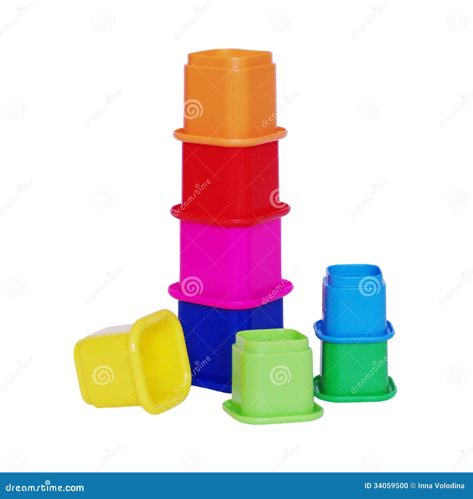 Nesting Blocks for Babys on White Background Stock Photo - Image of ...