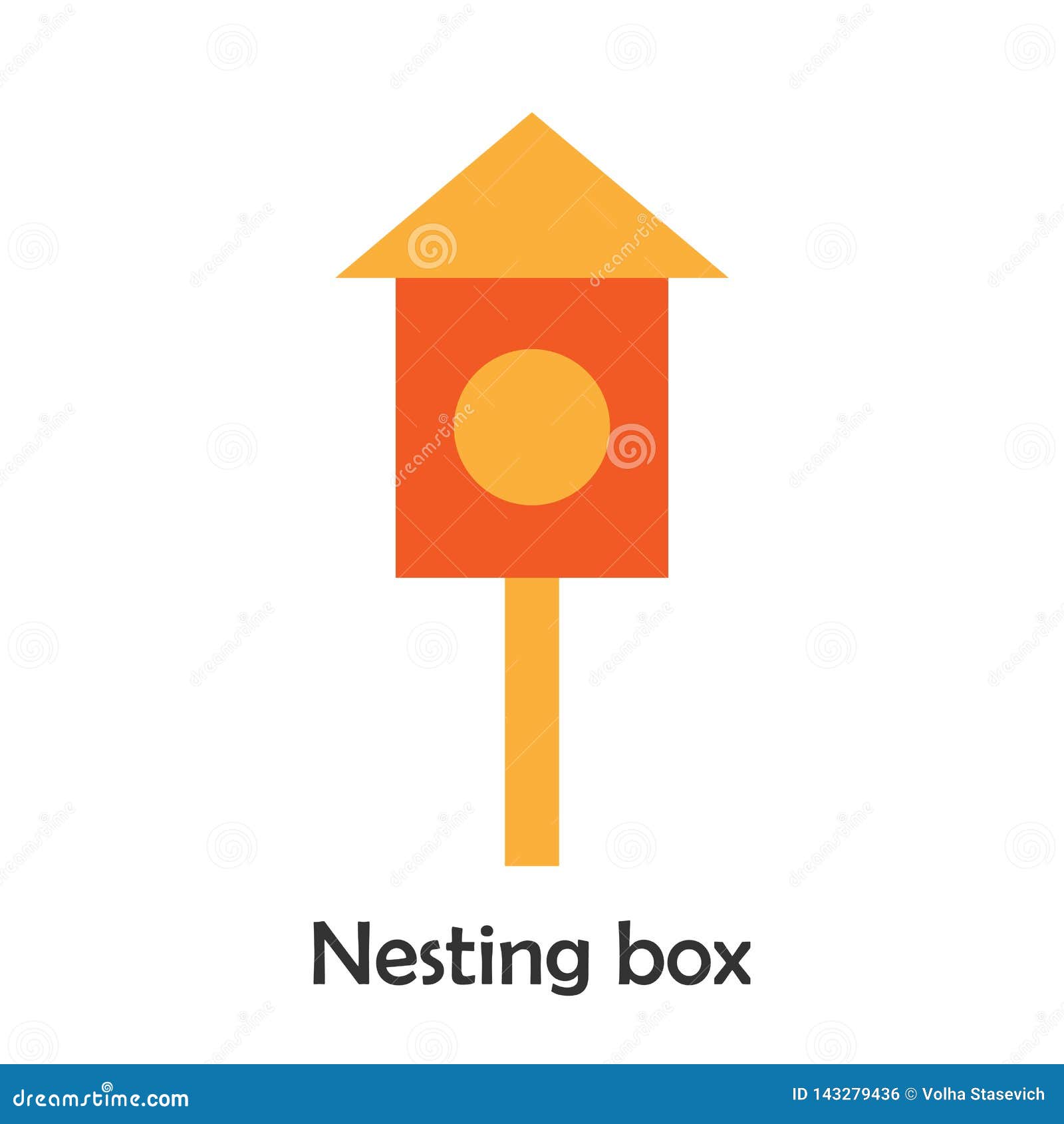 Nesting Box In Cartoon Style, Coloring Page, Spring Education Paper ...