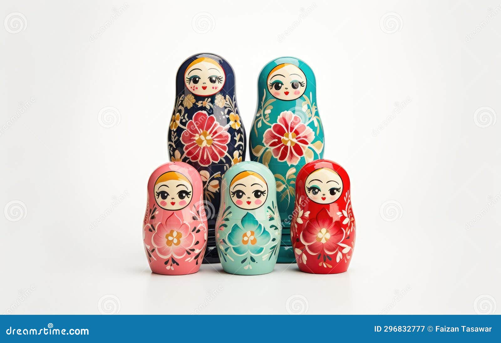 Nesting Dolls Stack on a White Background -Generative Ai Stock ...