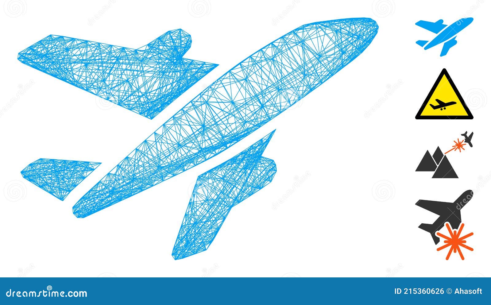 Net Aircraft Vector Mesh stock vector. Illustration of cargo - 215360626