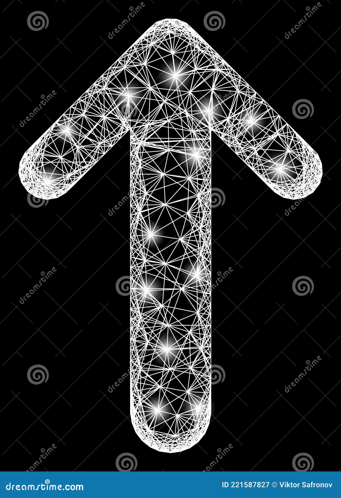 Net Arrow Up Mesh with Bright Glitter Dots Stock Vector - Illustration ...