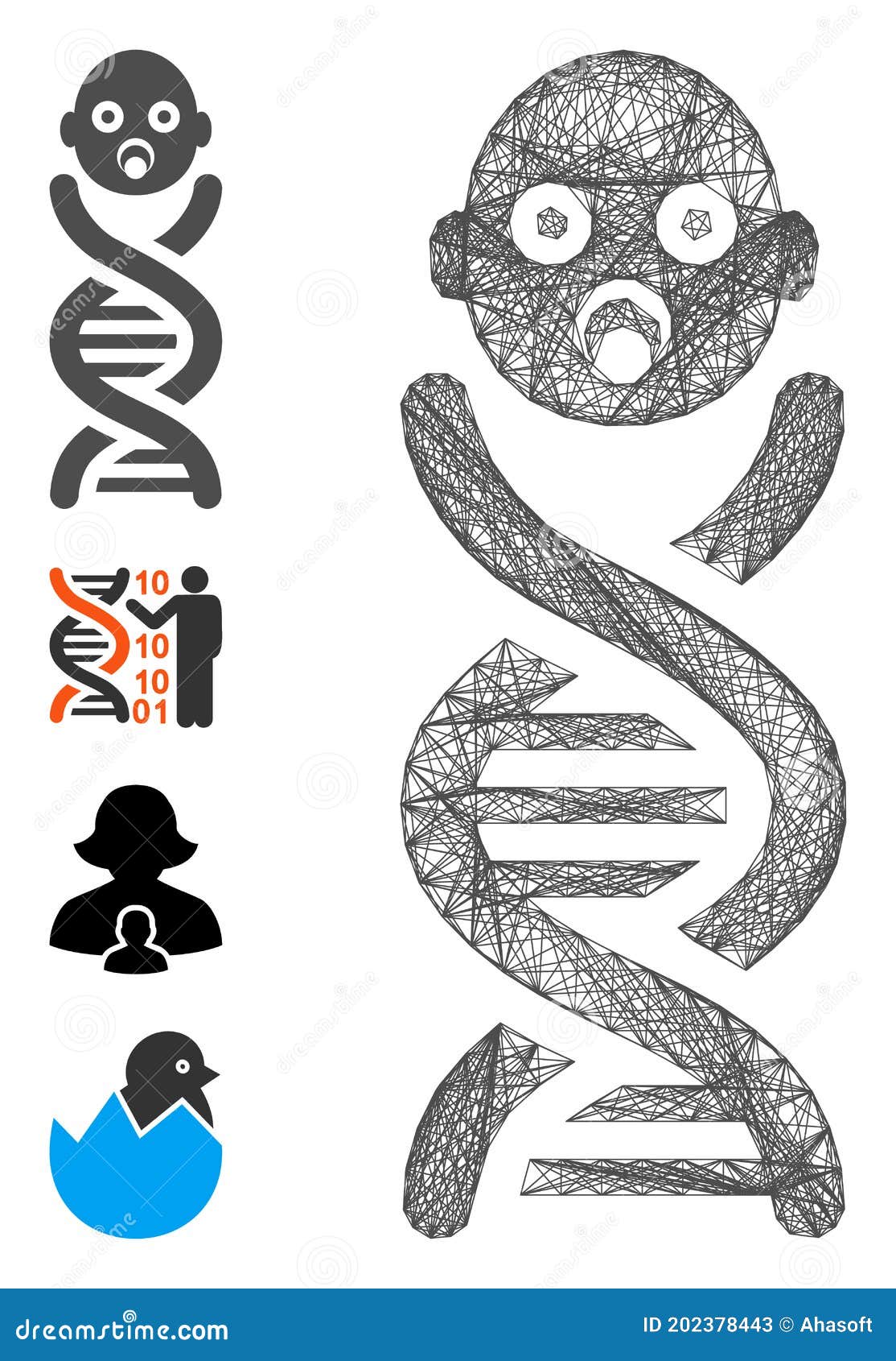 Genes Vector Illustration Educational Labeled Structure Example Scheme
