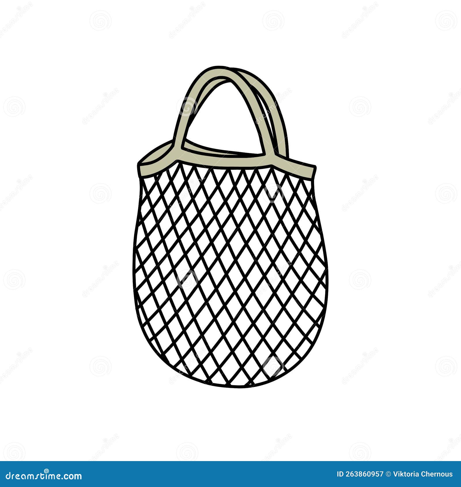 Net Bag Doodle Icon, Vector Color Line Illustration Stock Vector ...