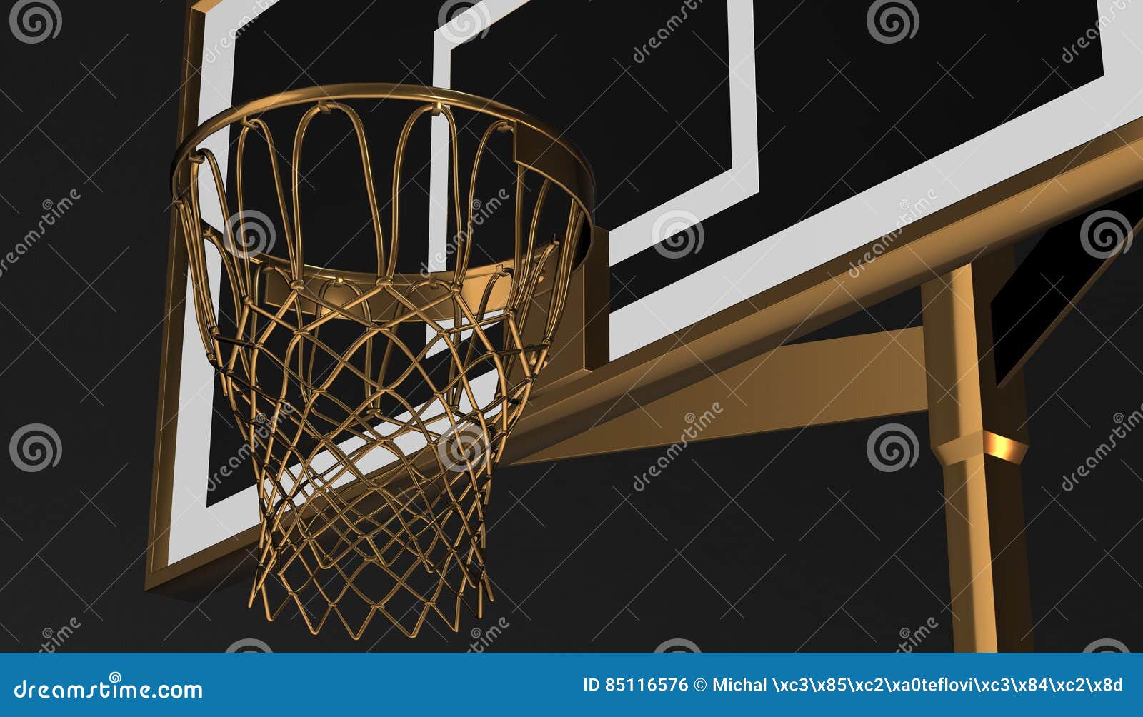 Net of a Basketball Hoop on Various Material and Background, 3d Render ...