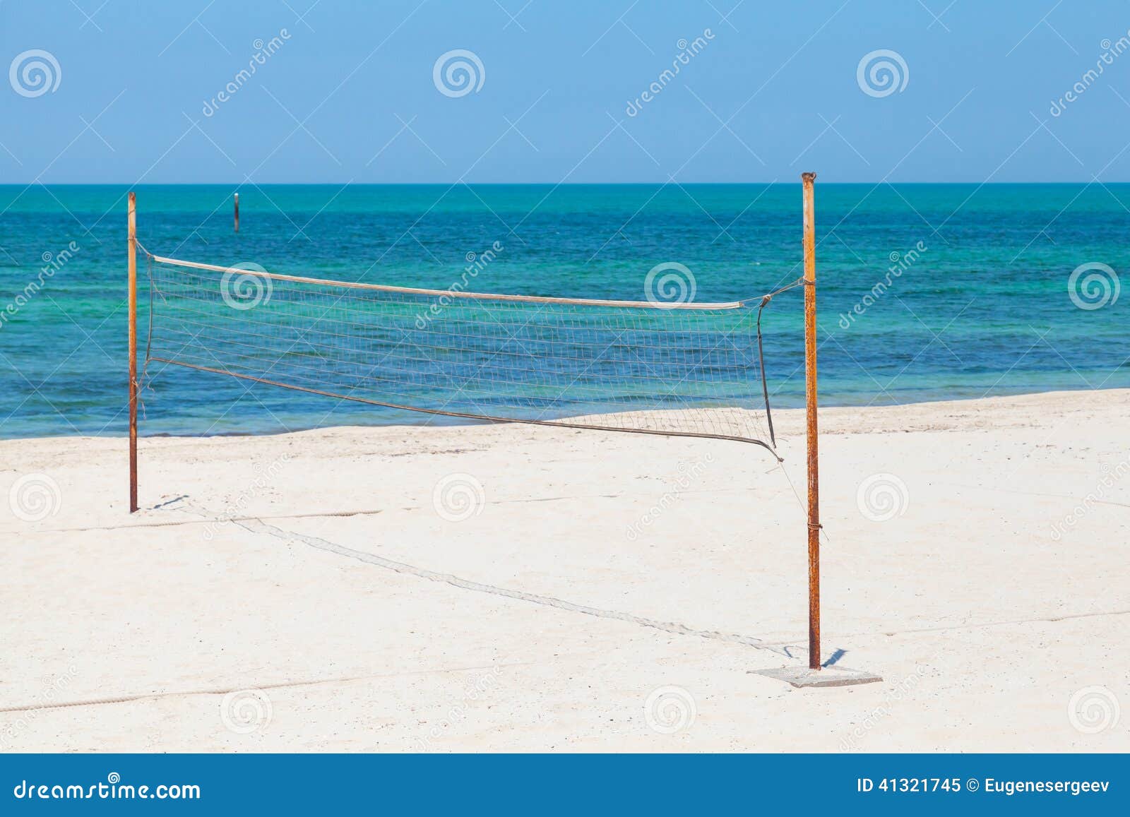 Net for Beach Volleyball on Sea Coast Stock Image - Image of recreation ...