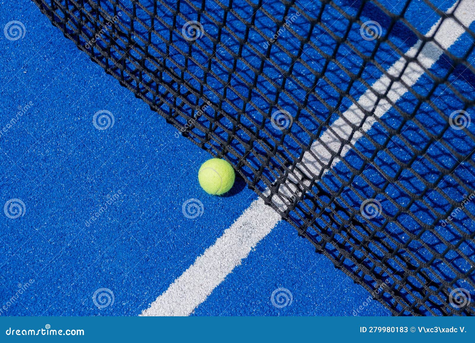 Net of a Blue Paddle Tennis Court Stock Image - Image of court, summer ...