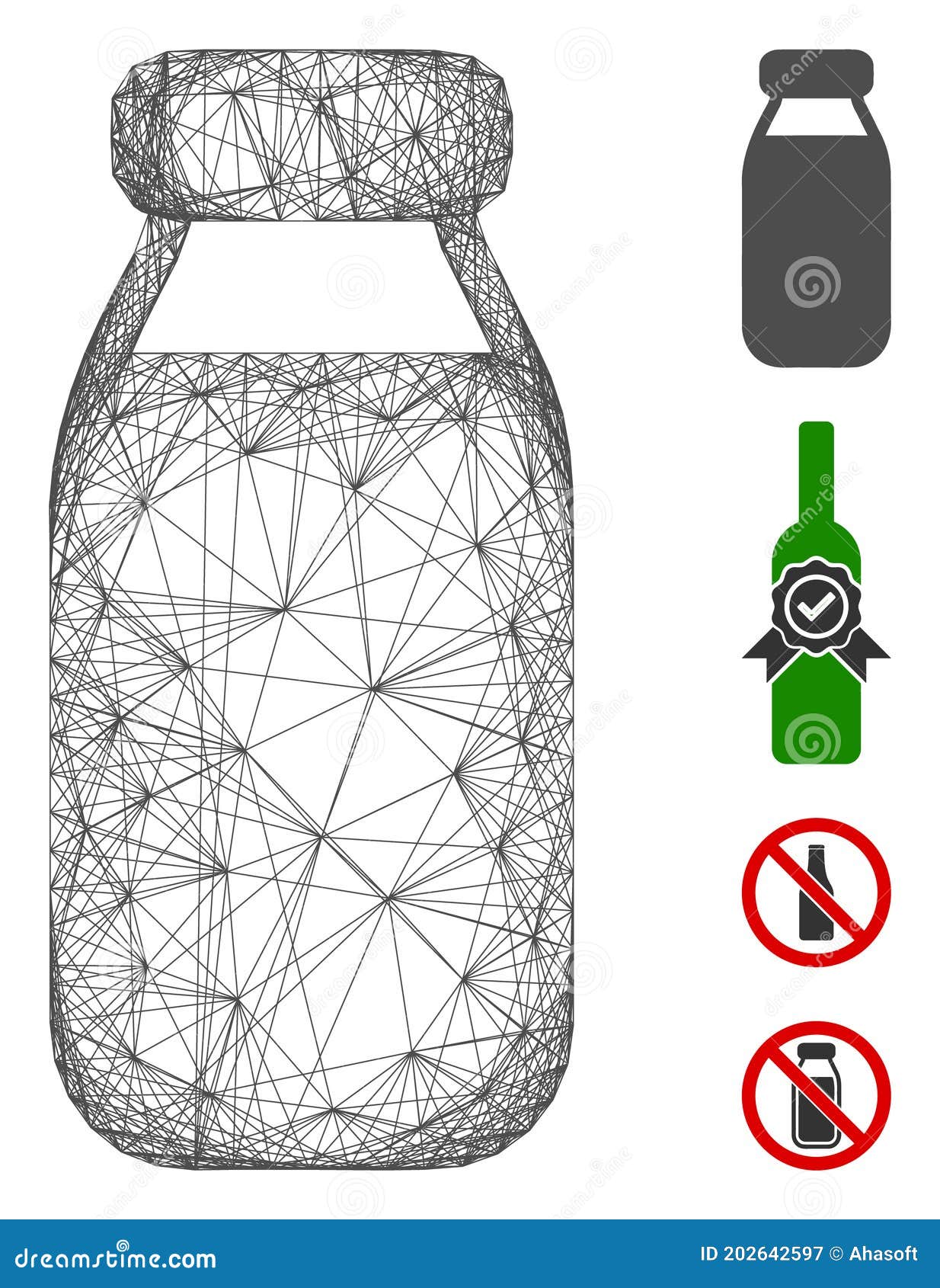 Net Bottle Vector Mesh stock vector. Illustration of glass - 202642597
