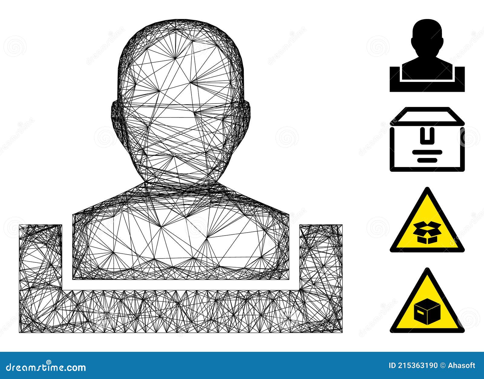 Net Box Vector Mesh stock vector. Illustration of storage - 215363190