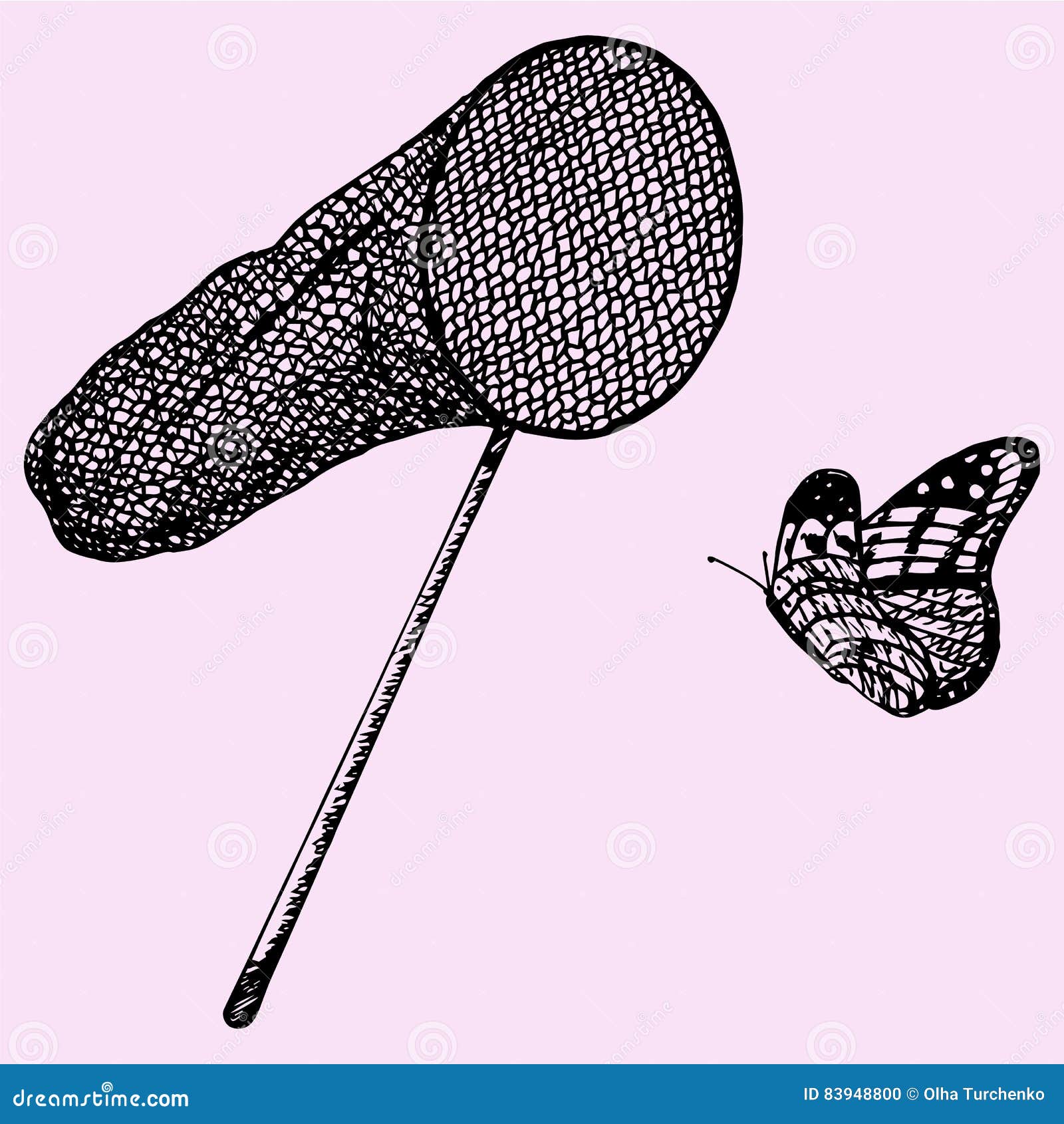 Net and butterfly stock vector. Illustration of outline - 83948800
