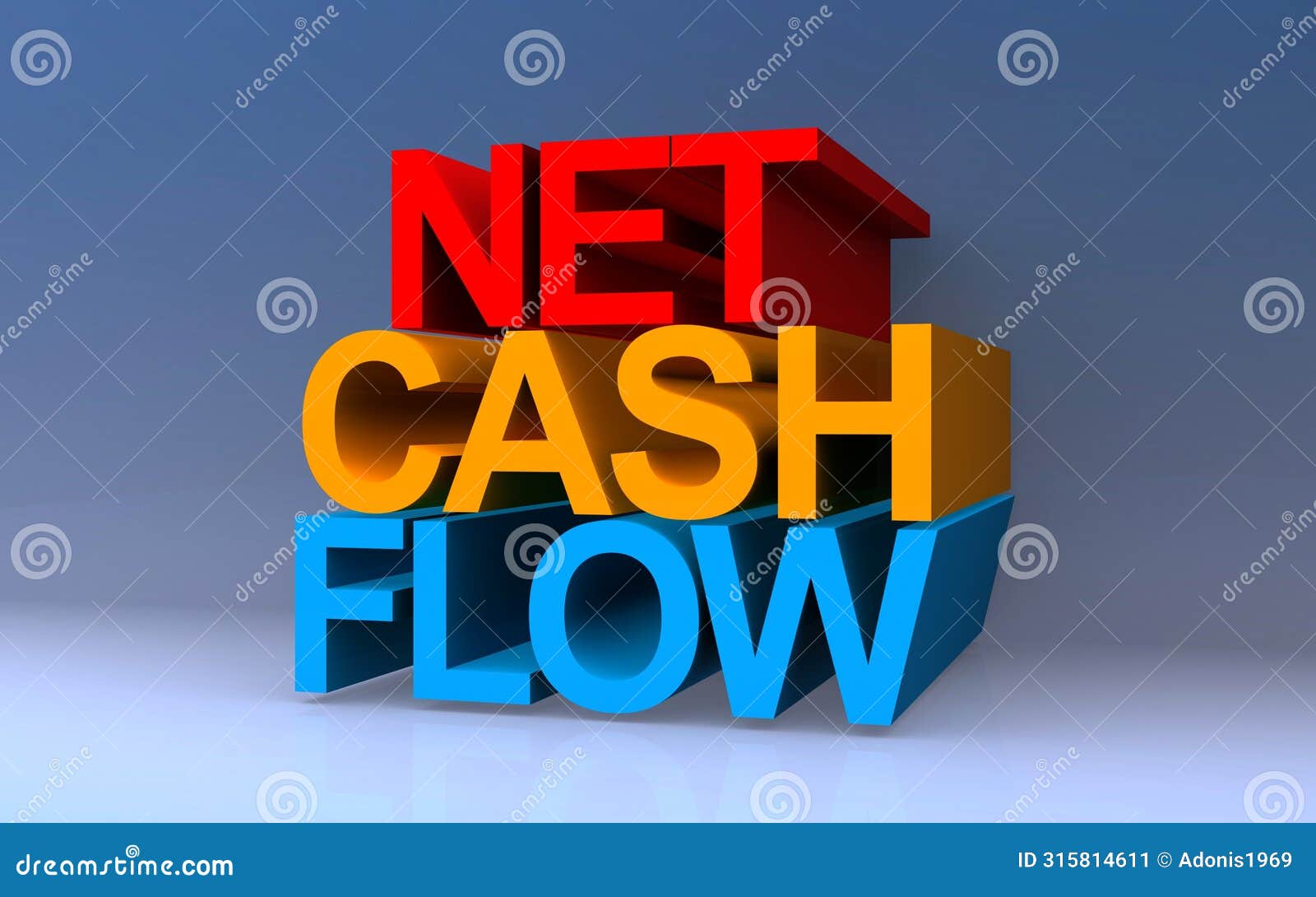 Net cash flow on blue stock illustration. Illustration of income ...