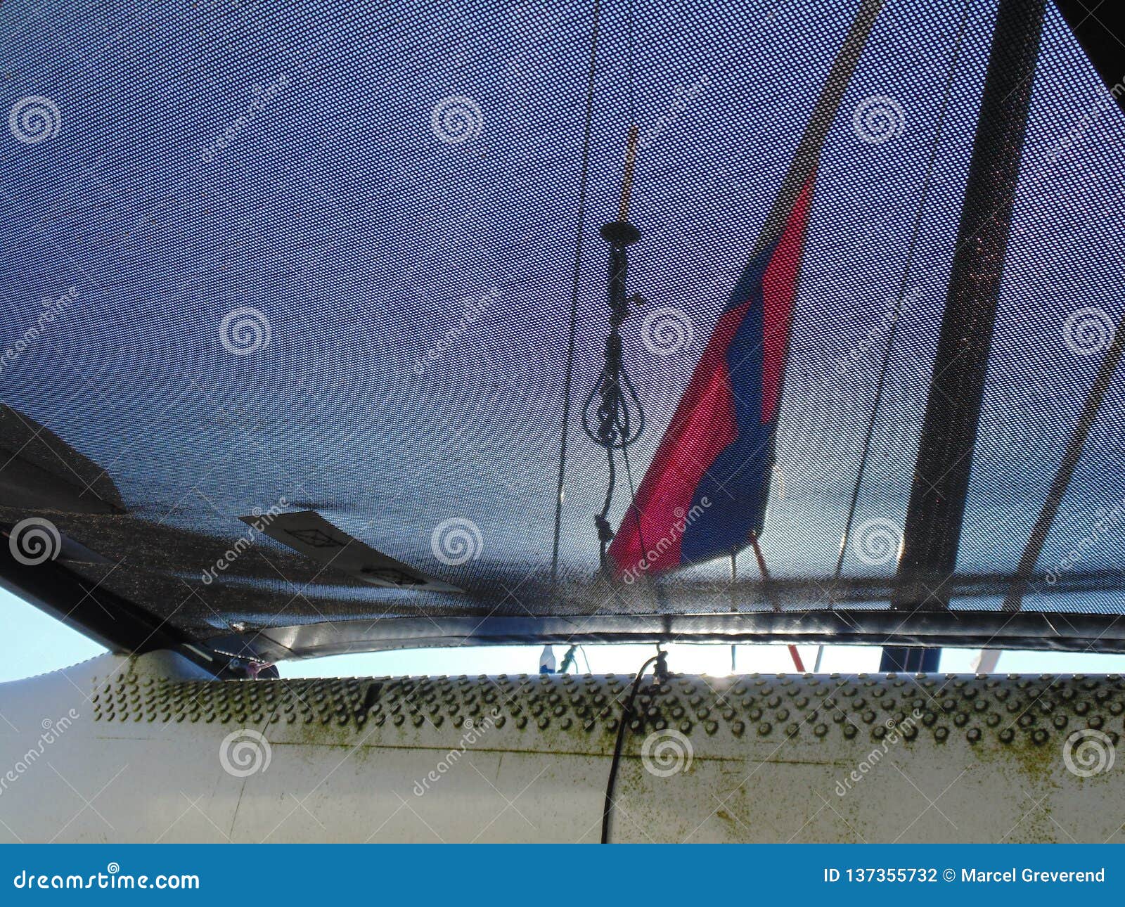 Through the Net of the Catamaran Stock Photo - Image of summer, nature ...