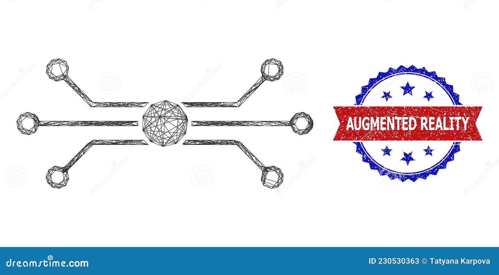 Net Chip Connections Mesh and Textured Bicolor Augmented Reality ...