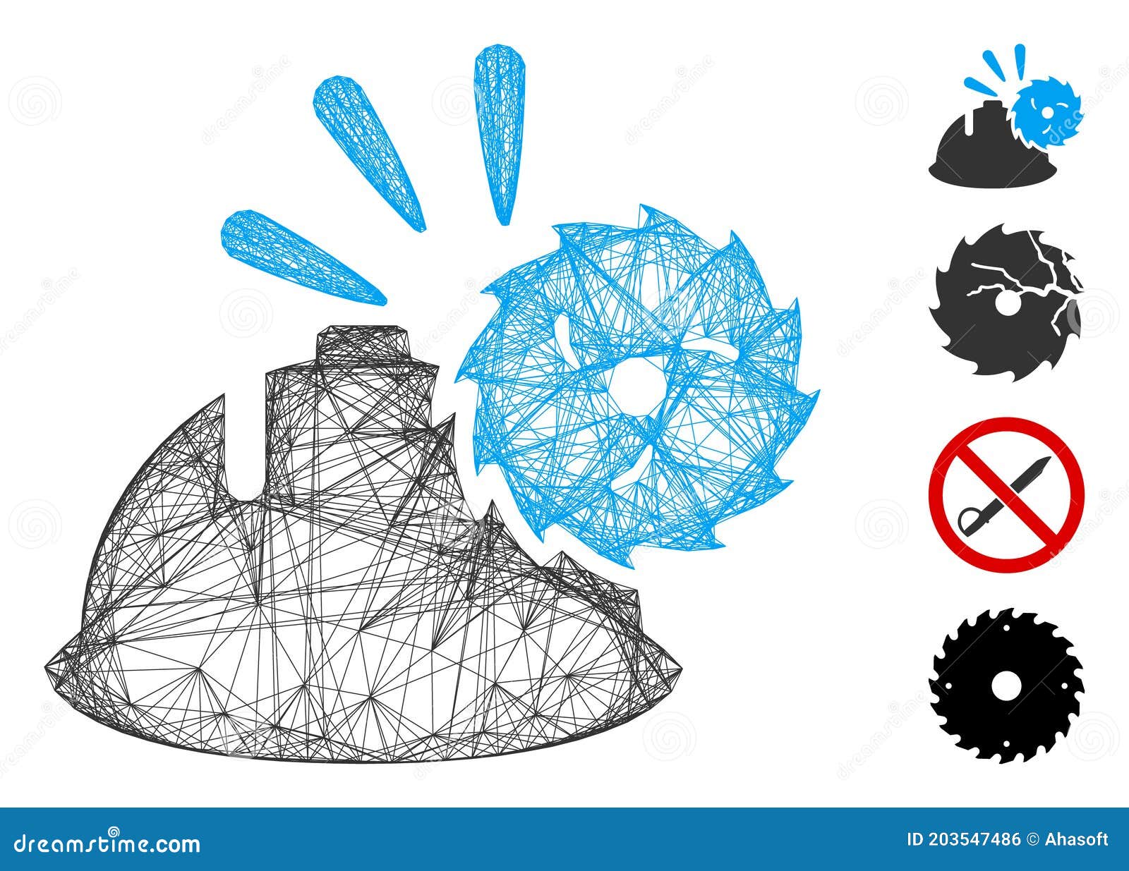 Net Circular Blade Head Protection Vector Mesh Stock Illustration ...