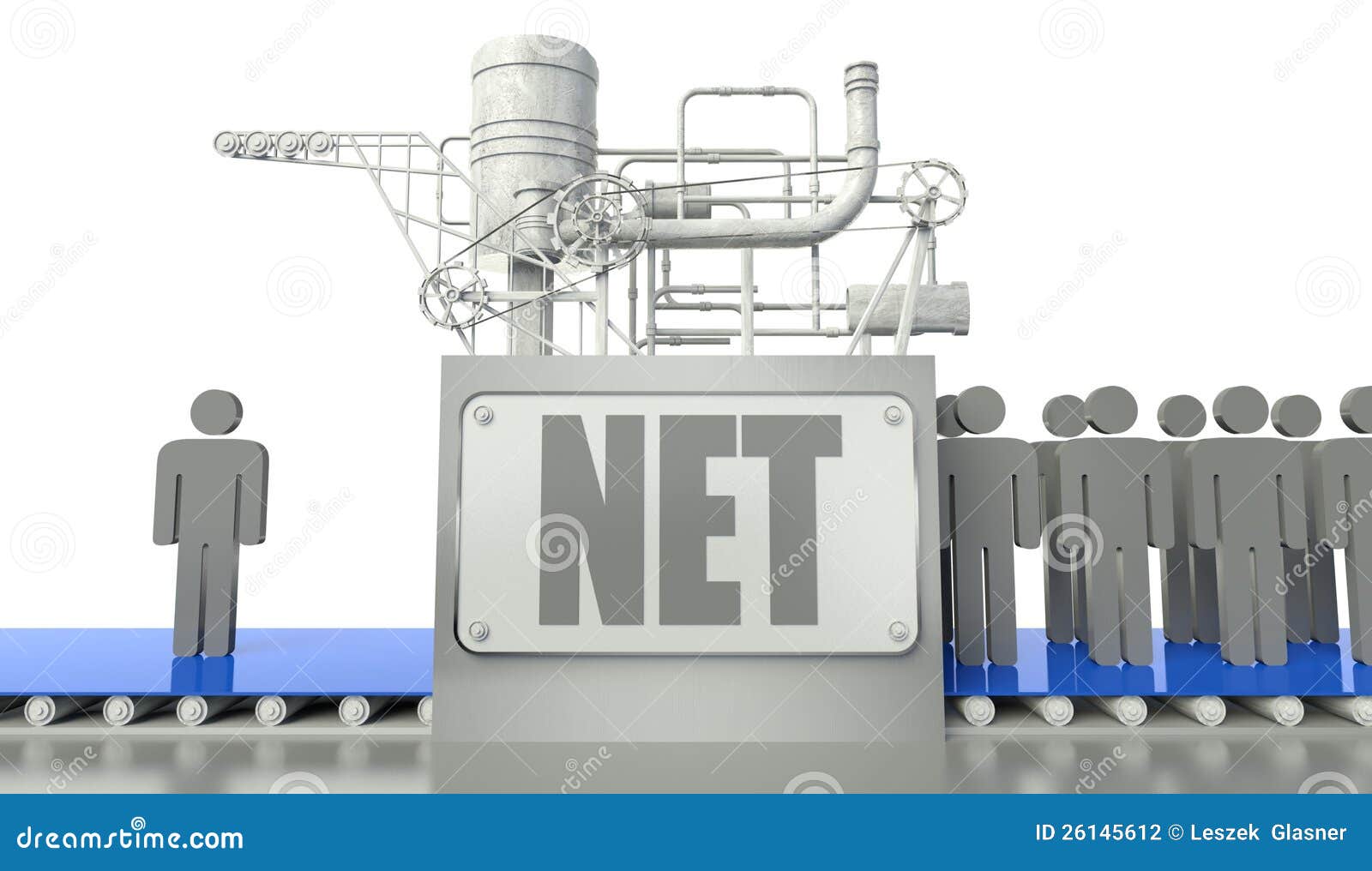 Net Concept with Man and Group of People Stock Illustration ...