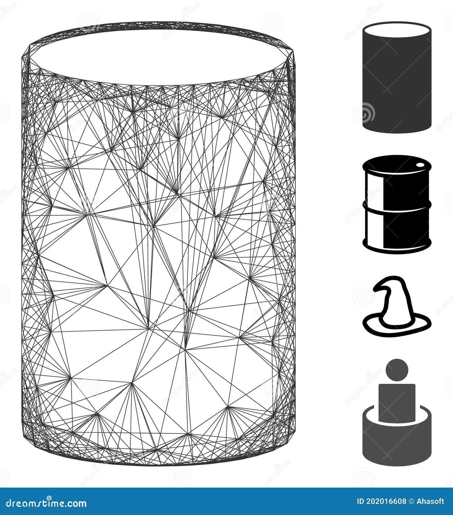 Net Cylinder Vector Mesh stock illustration. Illustration of geometry ...
