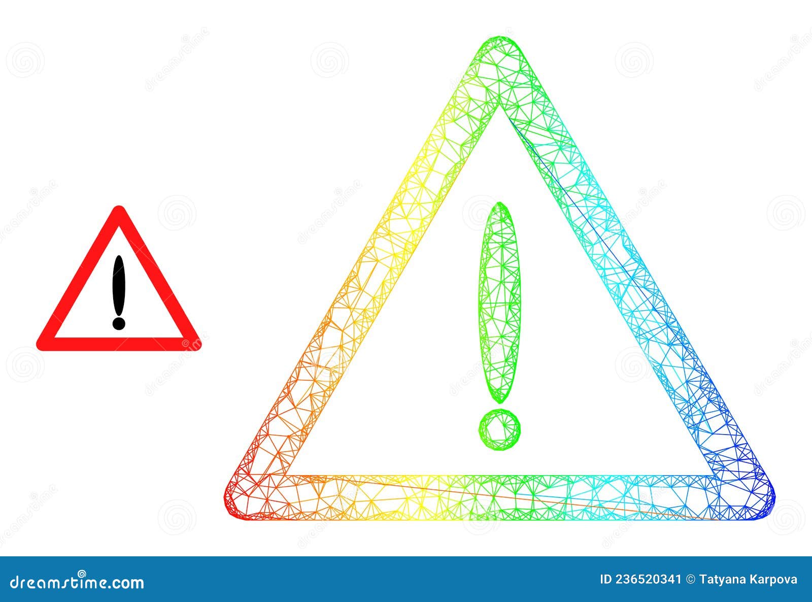 Net Danger Web Mesh Icon with Rainbow Gradient Stock Vector ...
