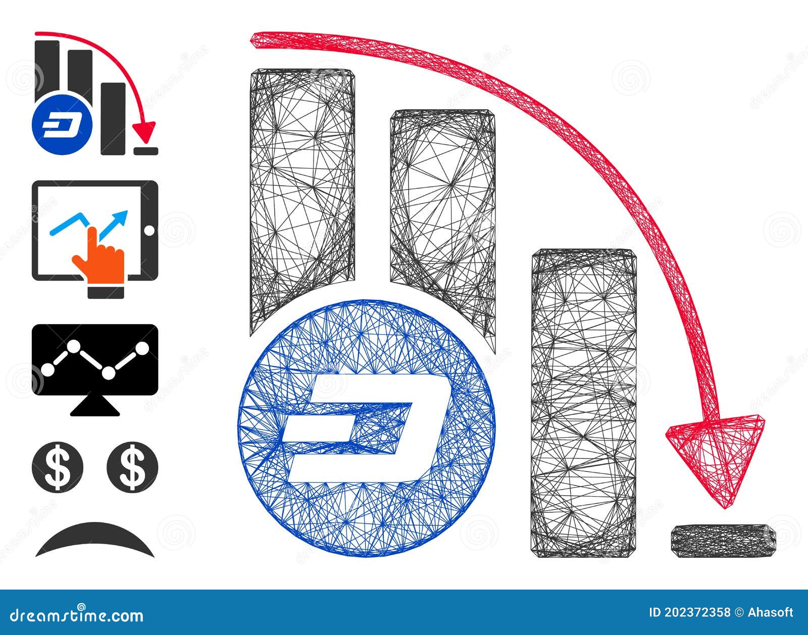 Net Dashcoin Falling Acceleration Chart Vector Mesh Stock Illustration ... Net Dashcoin Falling Acceleration Chart Vector Mesh Stock Illustration ...