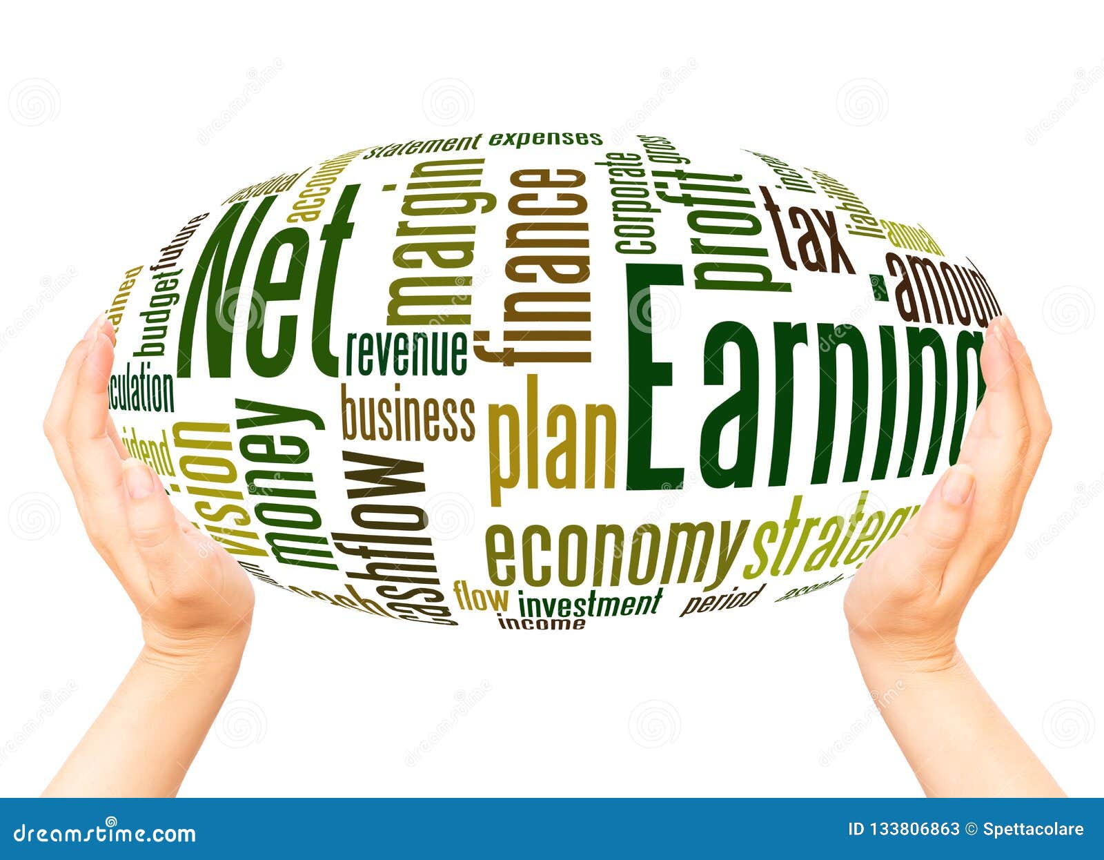 RE, Retained Earnings. Concept With Keywords, Letters And Icons. Flat ...