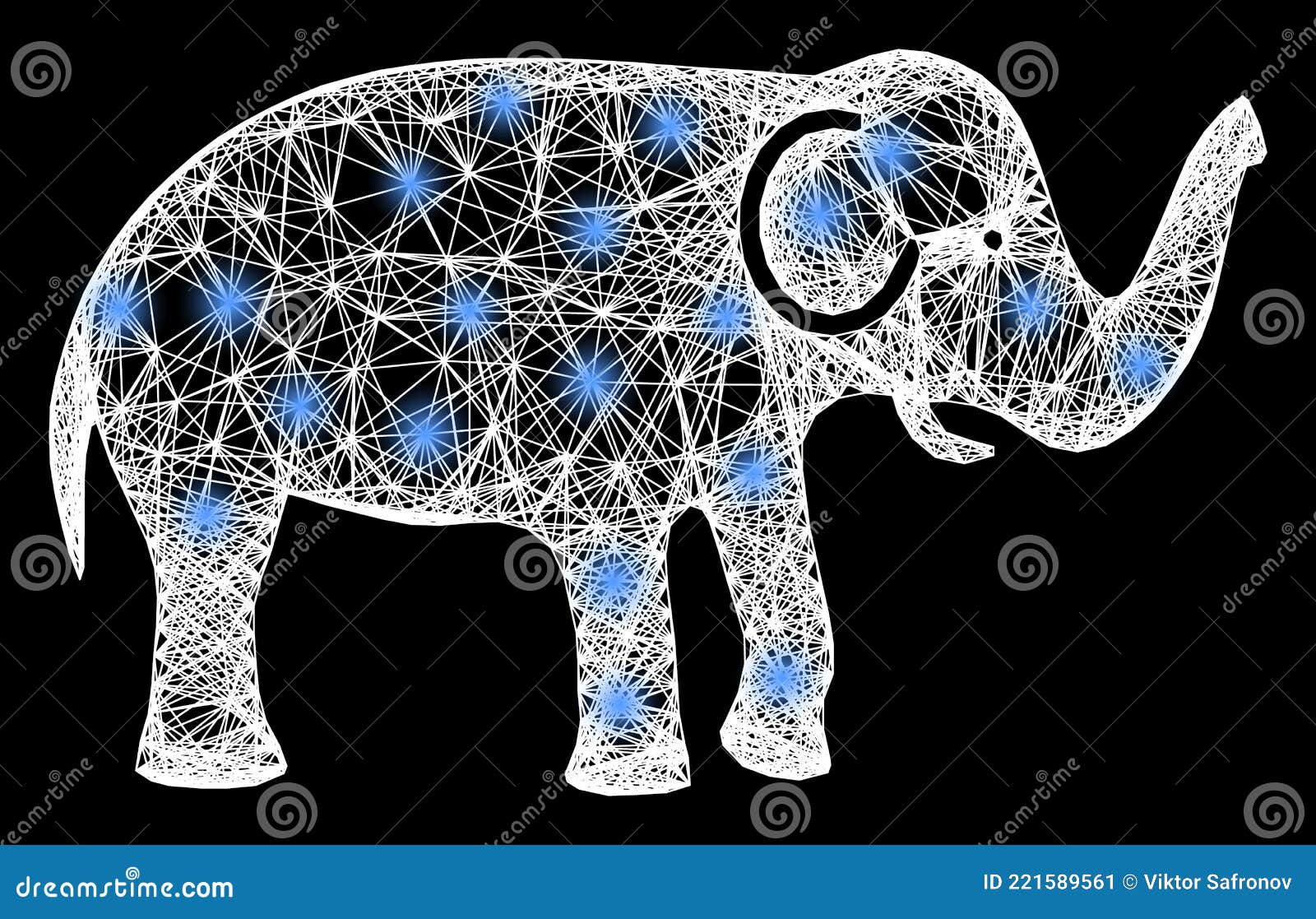 Net Elephant Mesh with Bright Lightspots Stock Vector - Illustration of ...