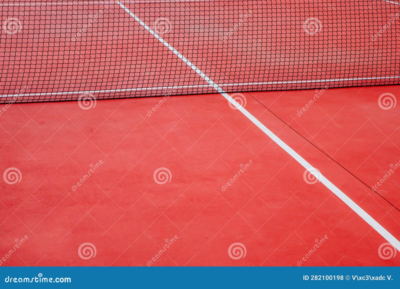 Net of an Empty Red Tennis Court Stock Photo - Image of geometrical ...