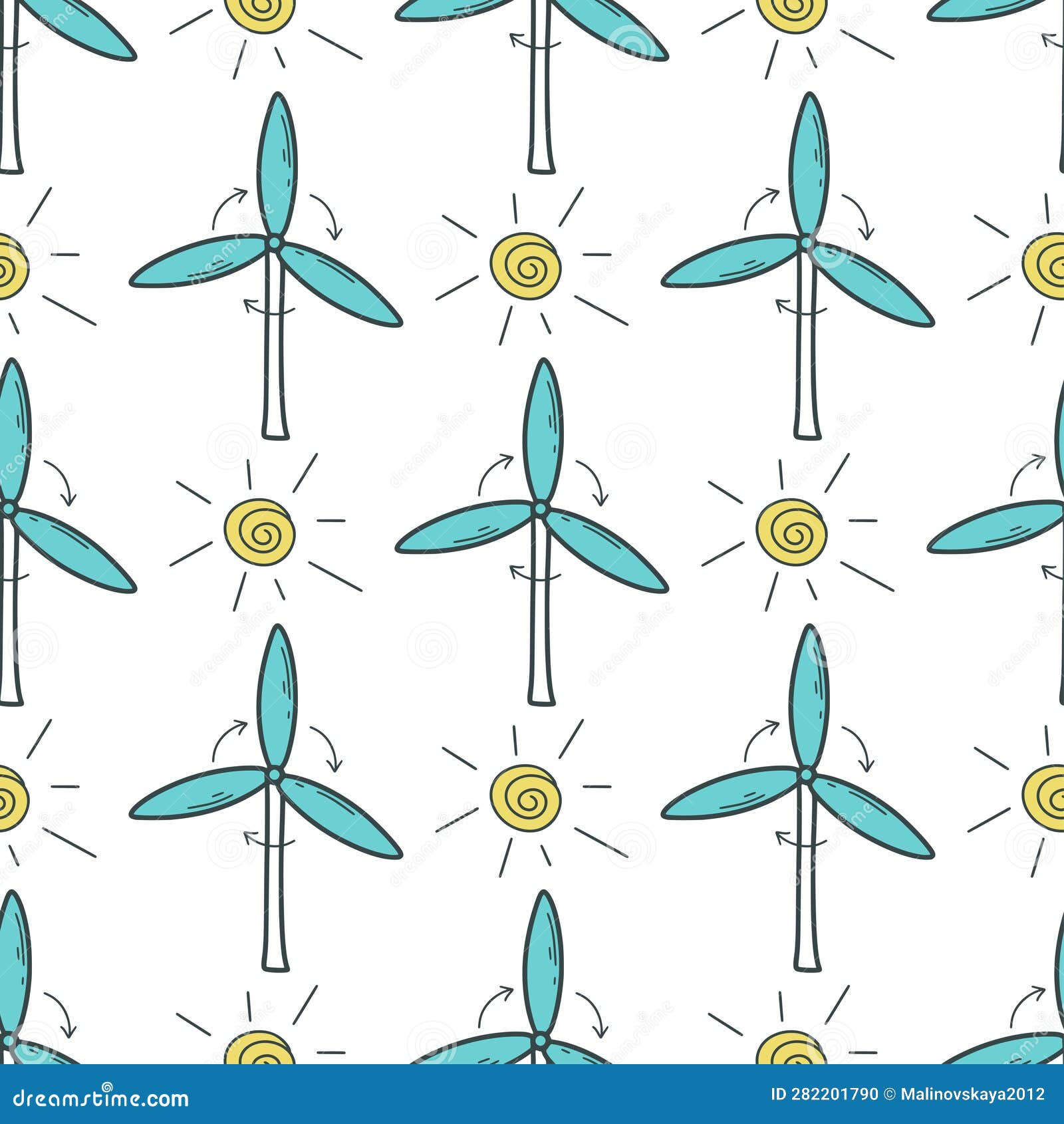 Net Energy of Sun and Wind Pattern Stock Vector - Illustration of solar ...