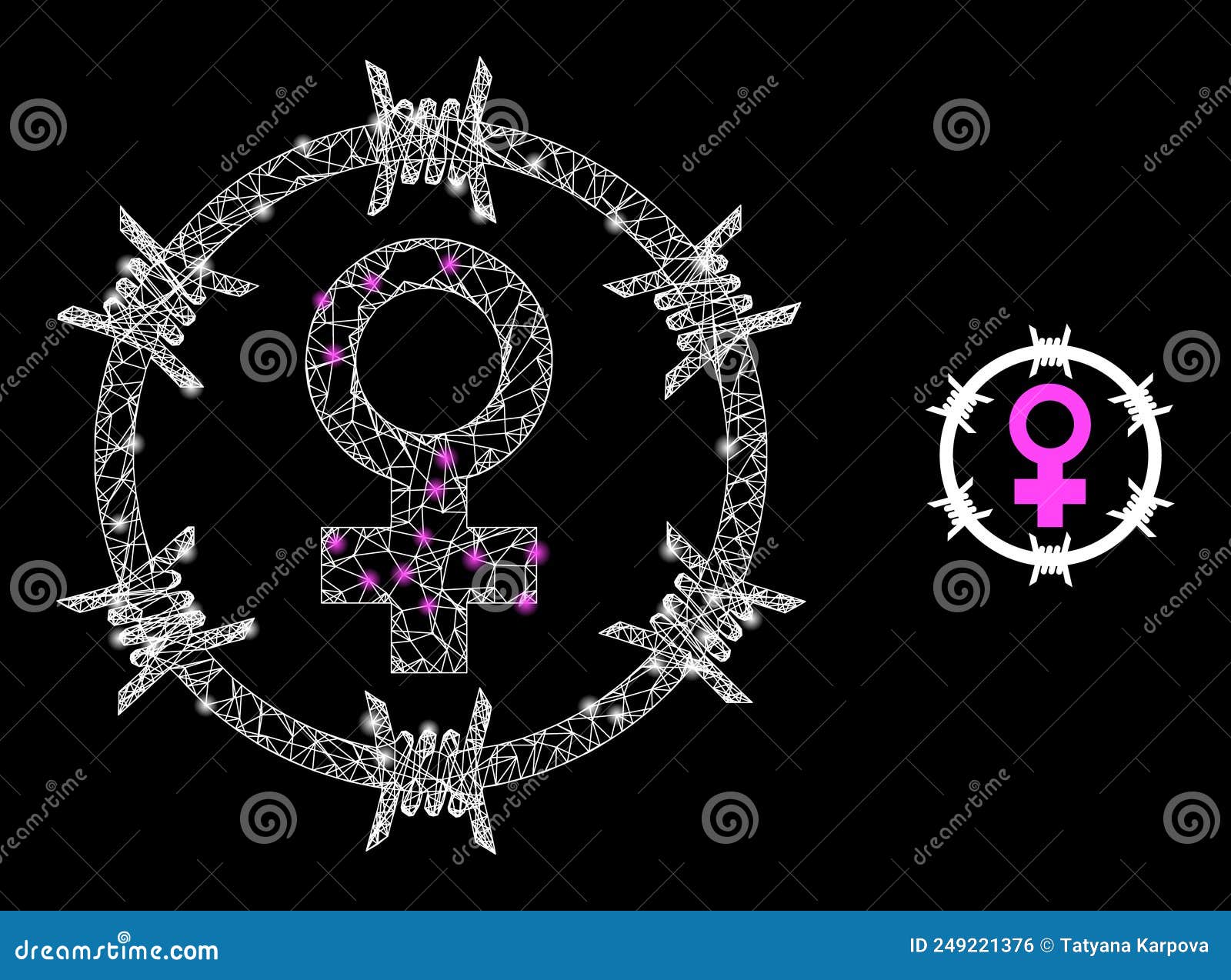 Net Female Jail Mesh Icon with Glare Light Spots Stock Vector ...