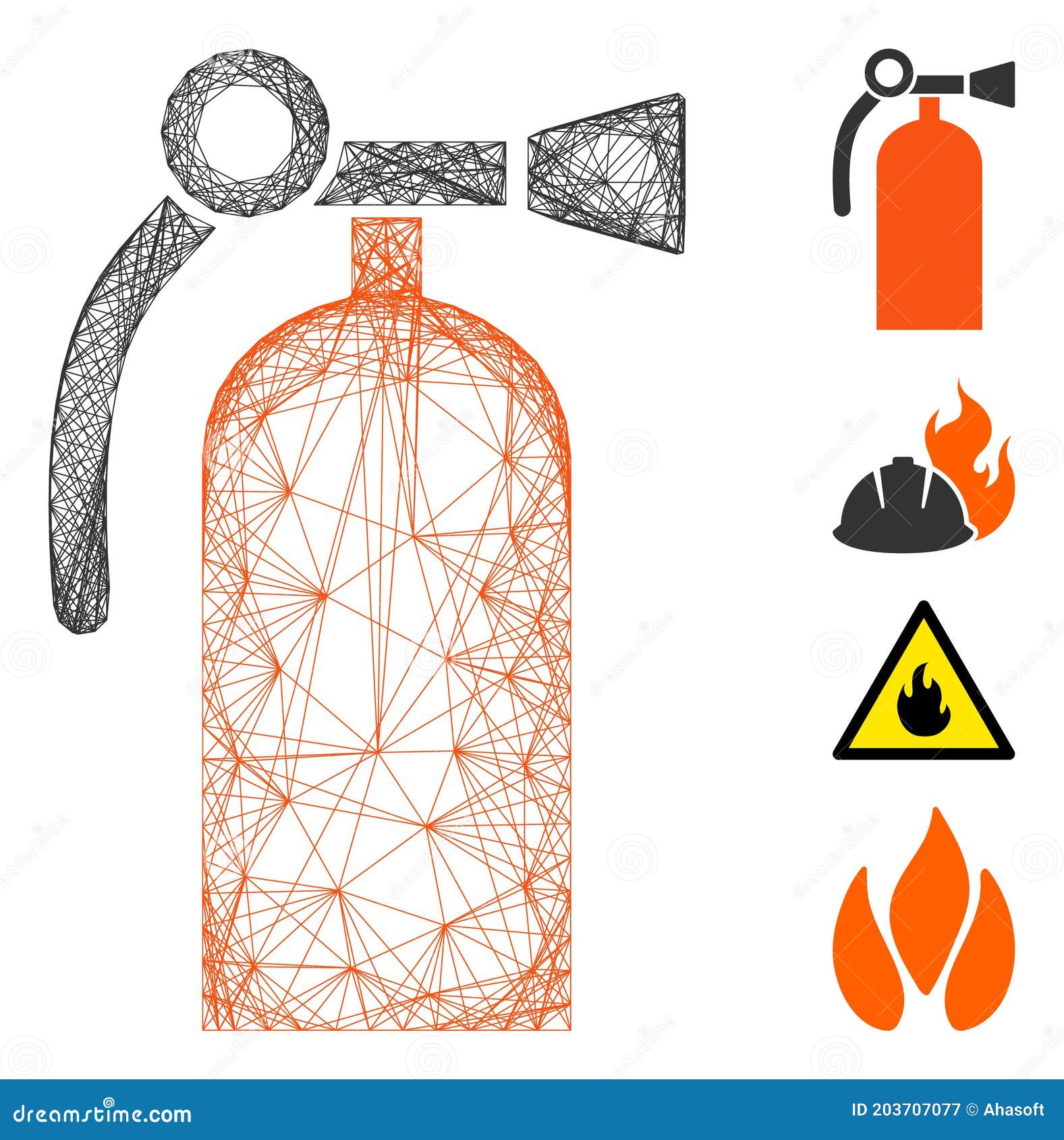 Net Fire Extinguisher Vector Mesh Stock Illustration - Illustration of ...
