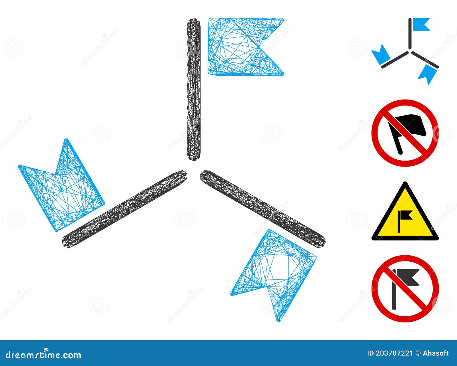 Net Flags Vector Mesh stock illustration. Illustration of directions ...