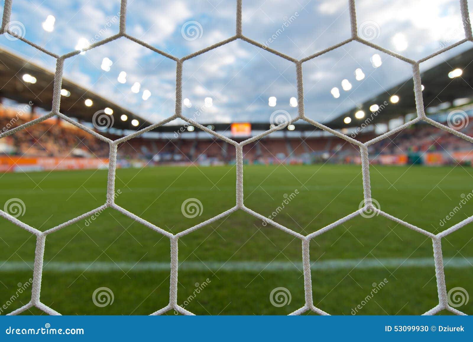 Net of football goal stock photo. Image of lamp, blue - 53099930
