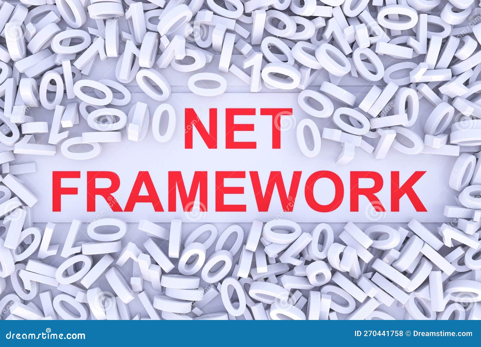 NET FRAMEWORK Concept Scattered Binary Code 3D Stock Illustration ...