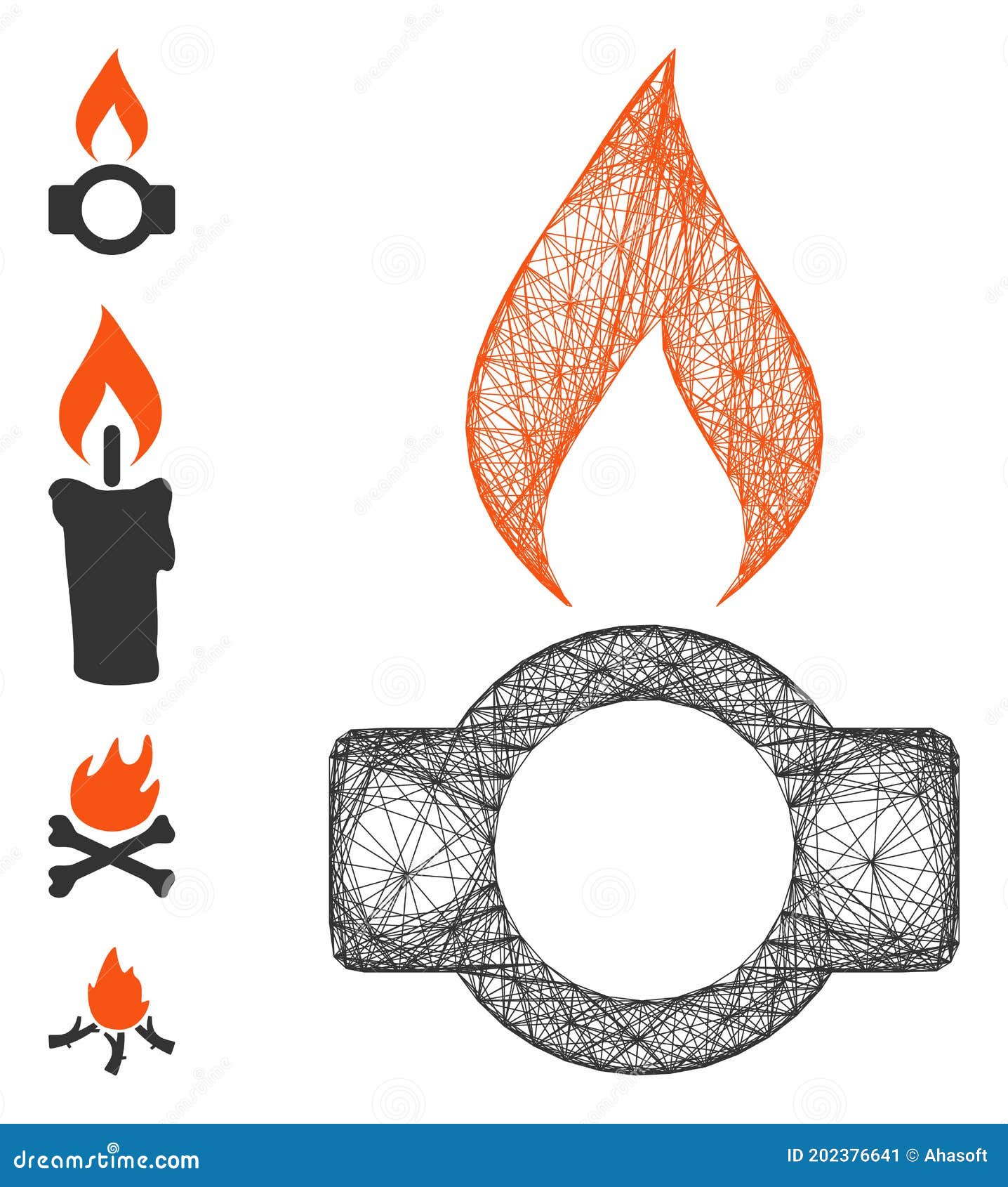 Net Gas Flame Vector Mesh stock vector. Illustration of abstract ...