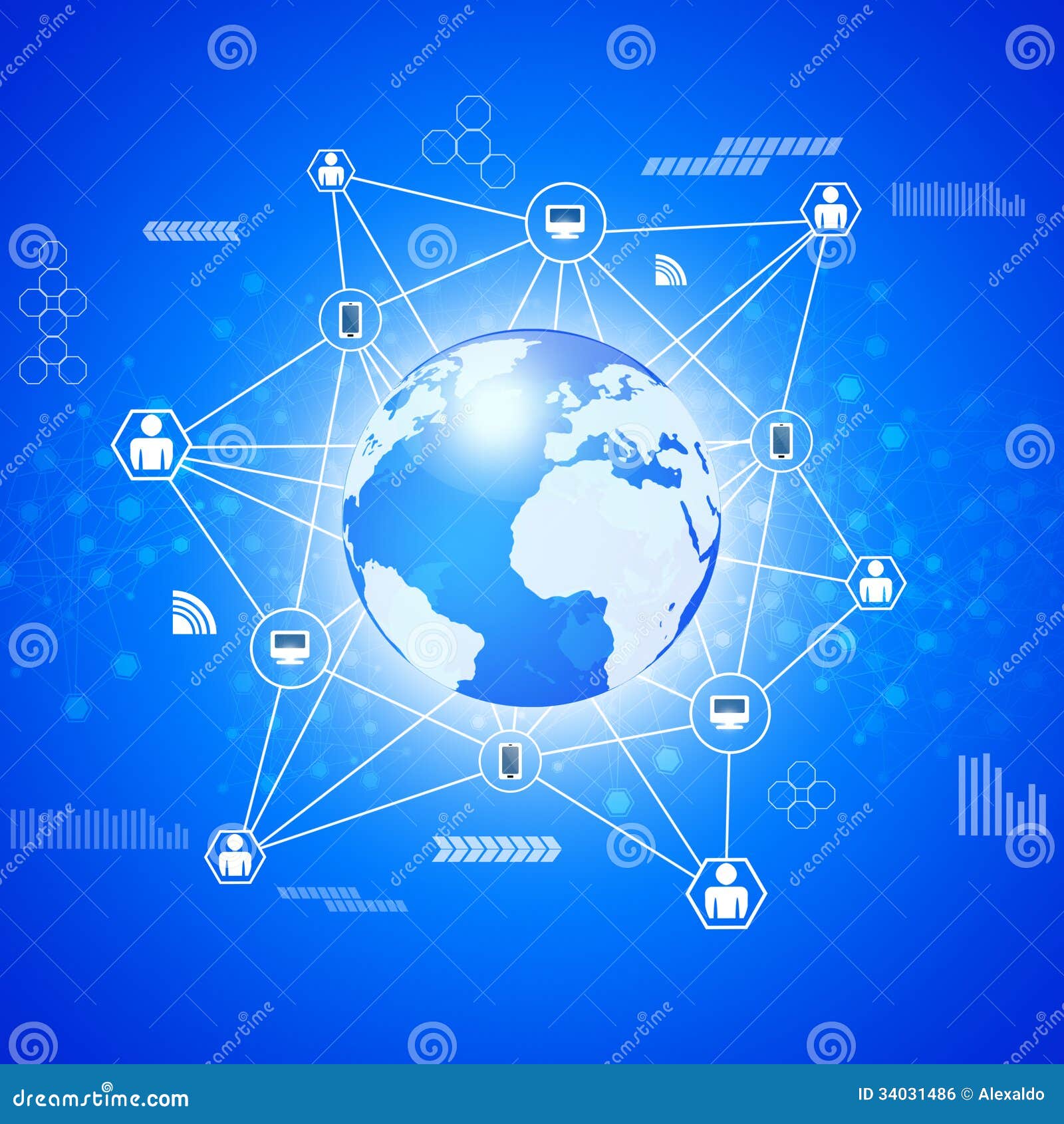 Net Global Connections stock illustration. Illustration of square ...