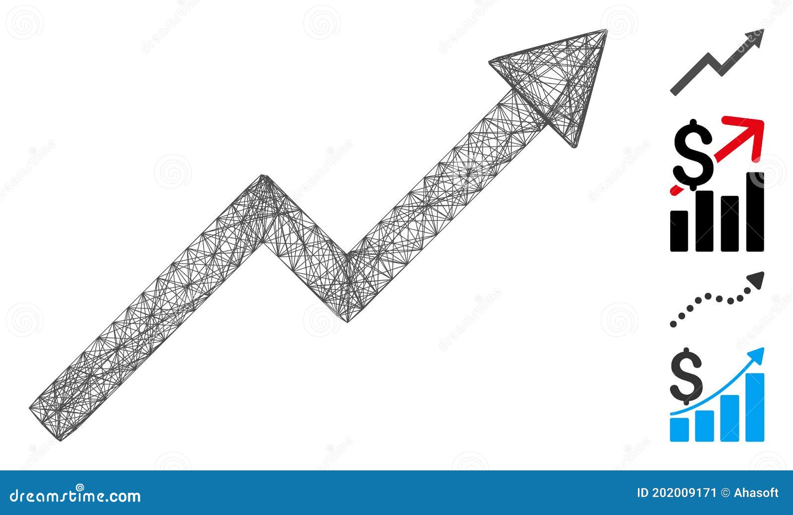 Net Growth Trend Chart Vector Mesh Stock Illustration - Illustration of ...