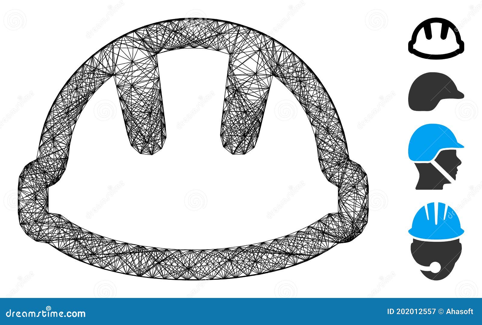 Net Hardhat Vector Mesh stock illustration. Illustration of industrial ...