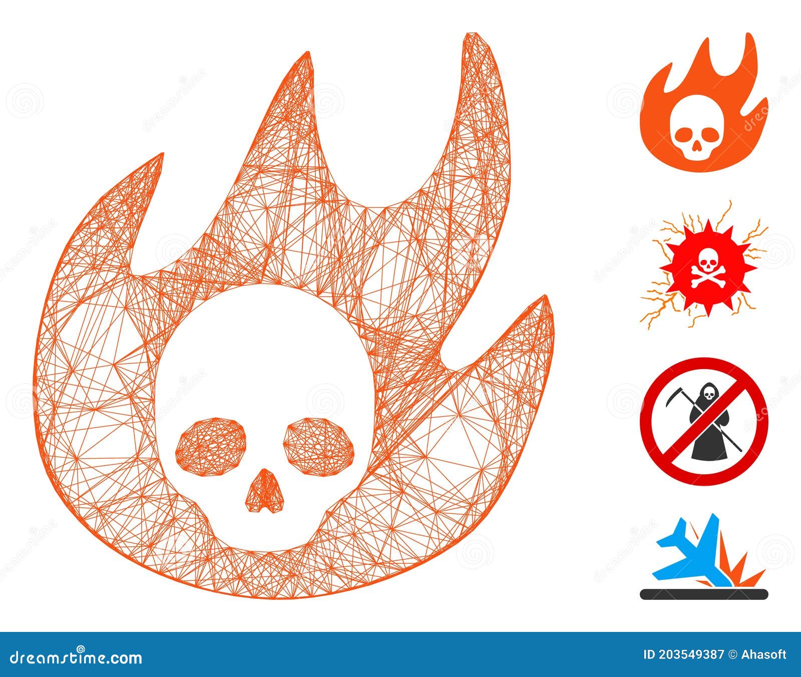 Net Hell Fire Vector Mesh stock illustration. Illustration of hell ...