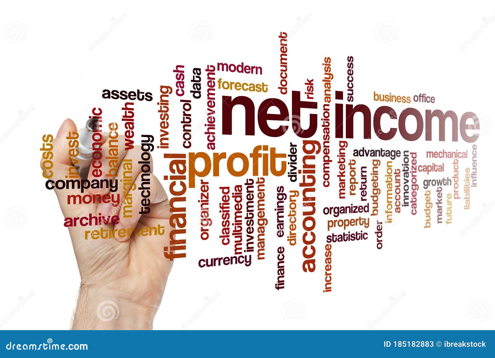 Net Income Word Cloud Concept Stock Illustration - Illustration of risk ...